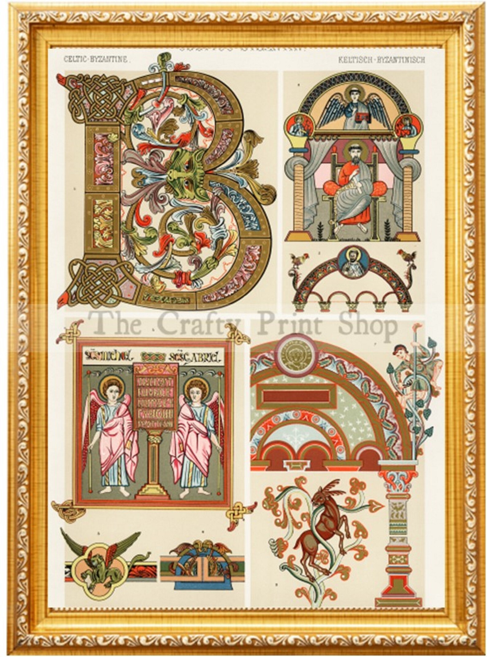 Antique Byzantine Designs in Gold Frames, Byzantium Collage Sheets ...