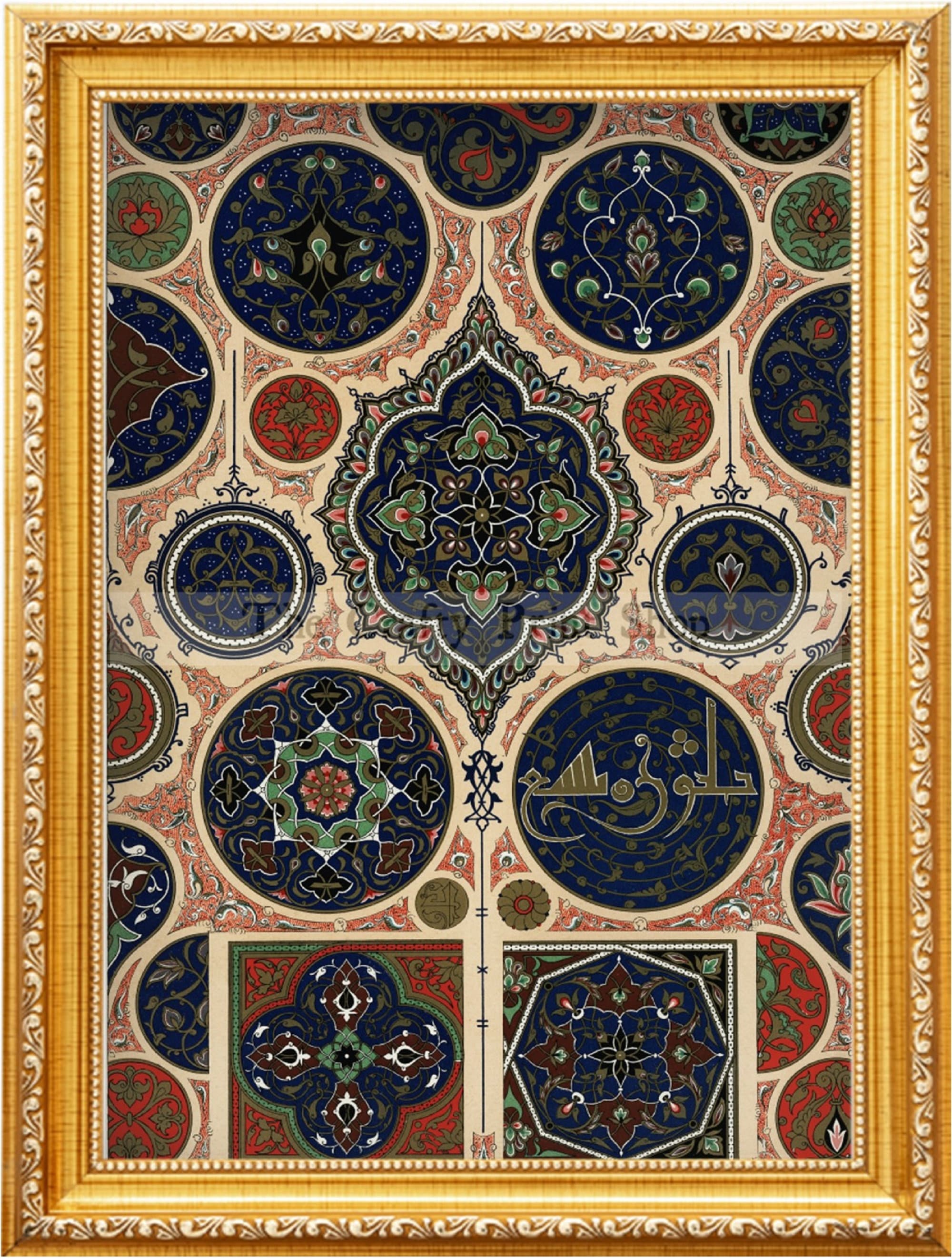 Antique Arab Patterns in Gold Picture Frames, Printable Collage Sheets ...