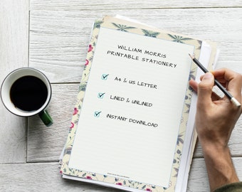 William Morris Printable Stationery, Vintage Birds Writing Paper ...