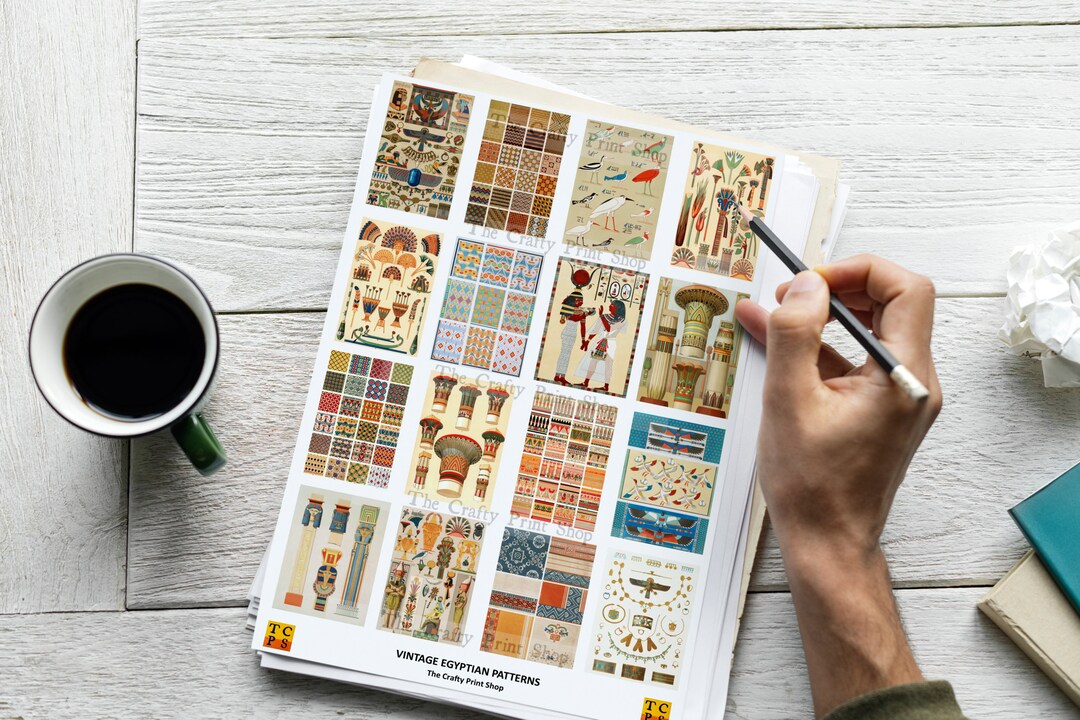Ancient Egypt Scrapbook Designs, Vintage Egyptian Ephemera, Printable ...