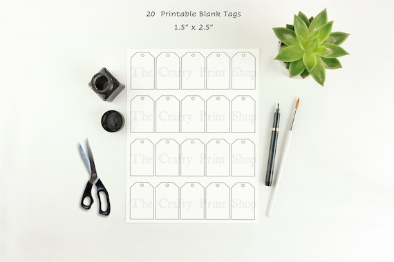 Printable Blank Tag Label Template Single Sheet DIY Gift | Etsy