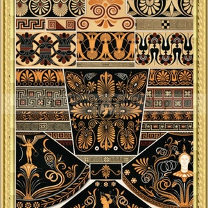 Ancient Greece Designs in Gold Frames Vintage Greek Ephemera - Etsy