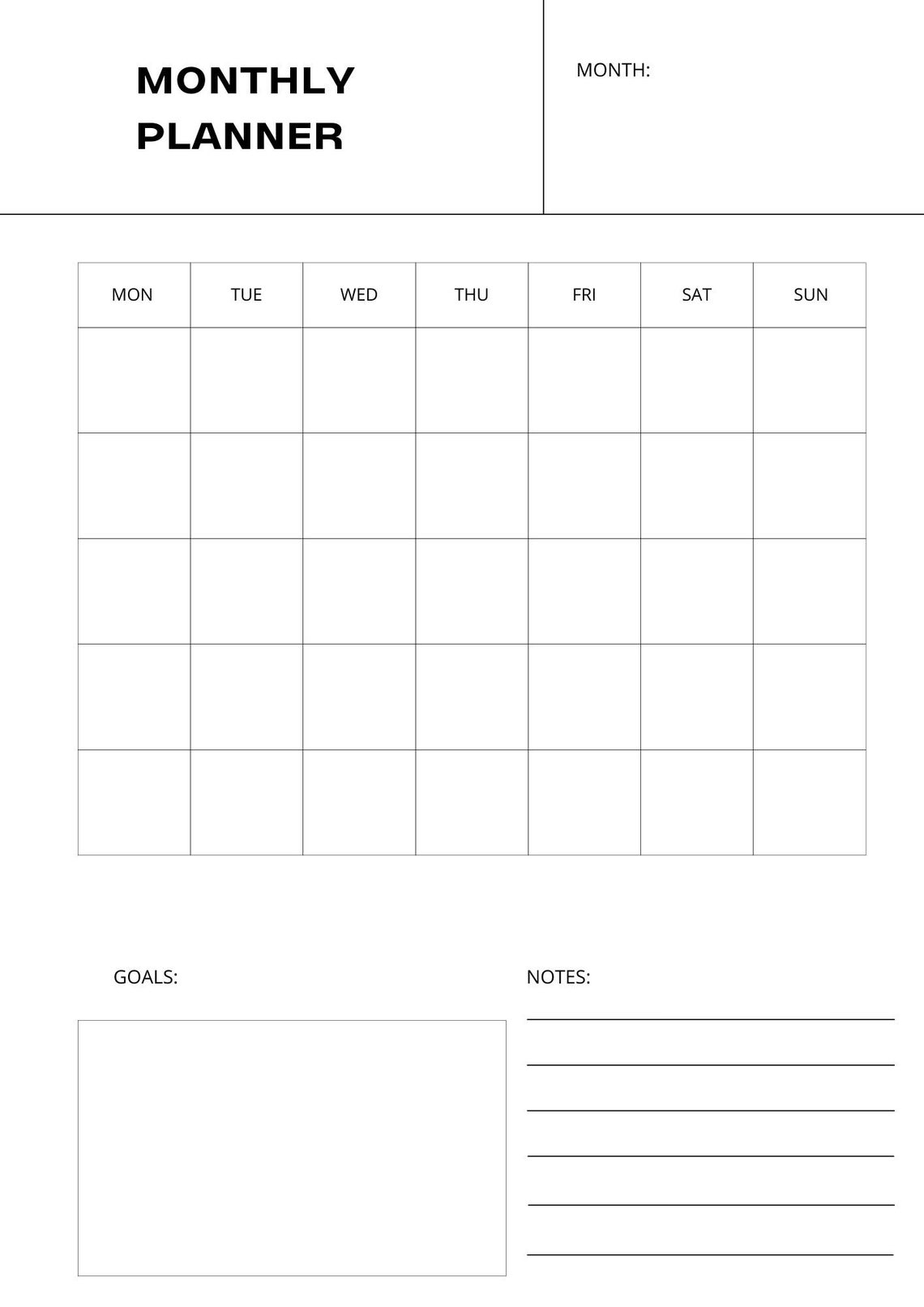 Minimal Planner Digital Download - Etsy