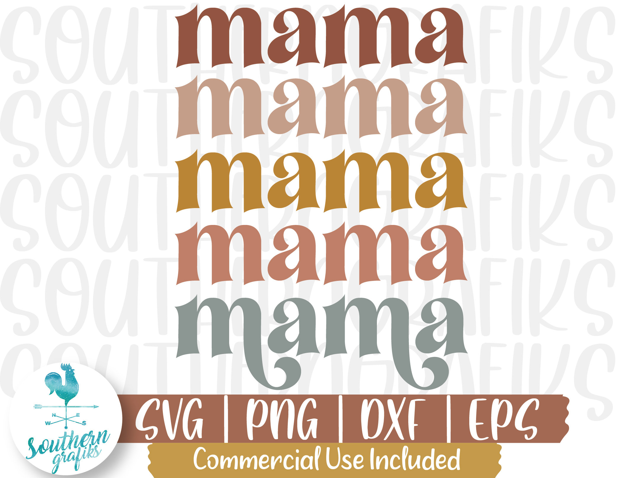Retro Vintage Stacked Mama Svg Png Dxf Eps Sublimation Etsy