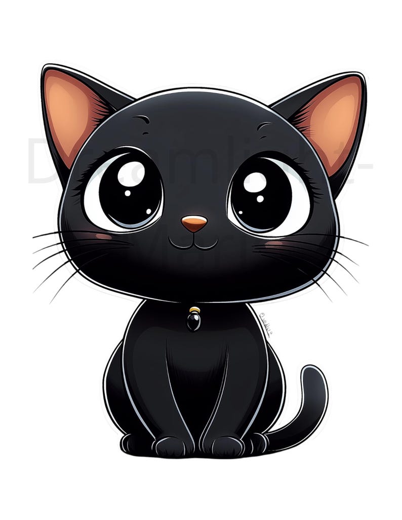 Whiskered Wonders: Cute Black Cat Art Collection – Digital Download ...