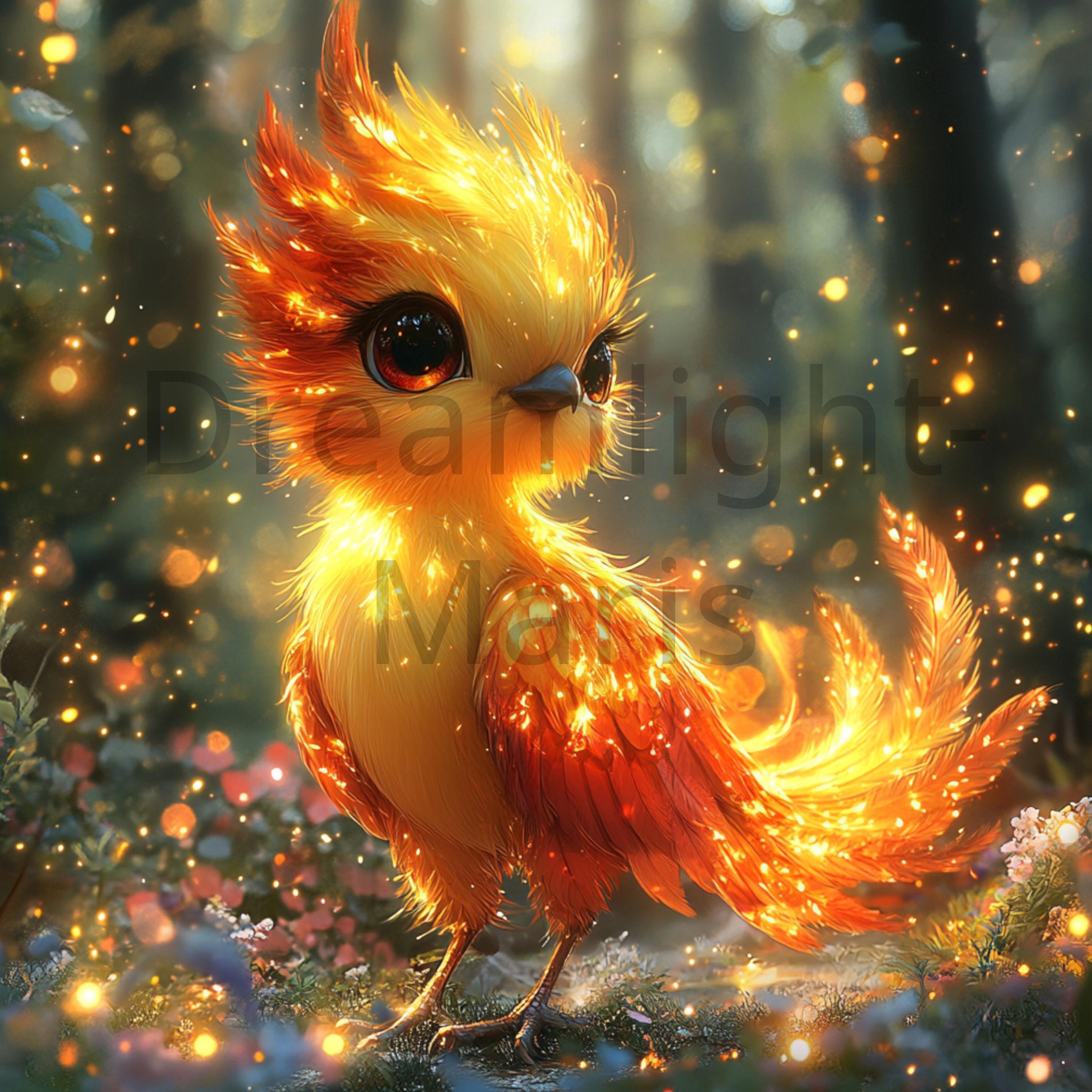 Golden Phoenix Dreams: Set of 5 Magical Bird Art Prints (JPG) - Etsy