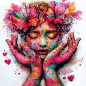 Dreamy Whimsy: Vibrant Faces of Emotion – Digital Art Collection - Etsy