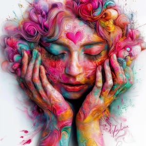 Dreamy Whimsy: Vibrant Faces of Emotion – Digital Art Collection - Etsy