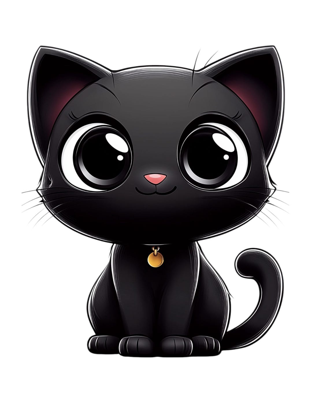Whiskered Wonders: Cute Black Cat Art Collection – Digital Download ...