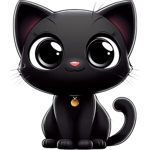 Whiskered Wonders: Cute Black Cat Art Collection – Digital Download ...