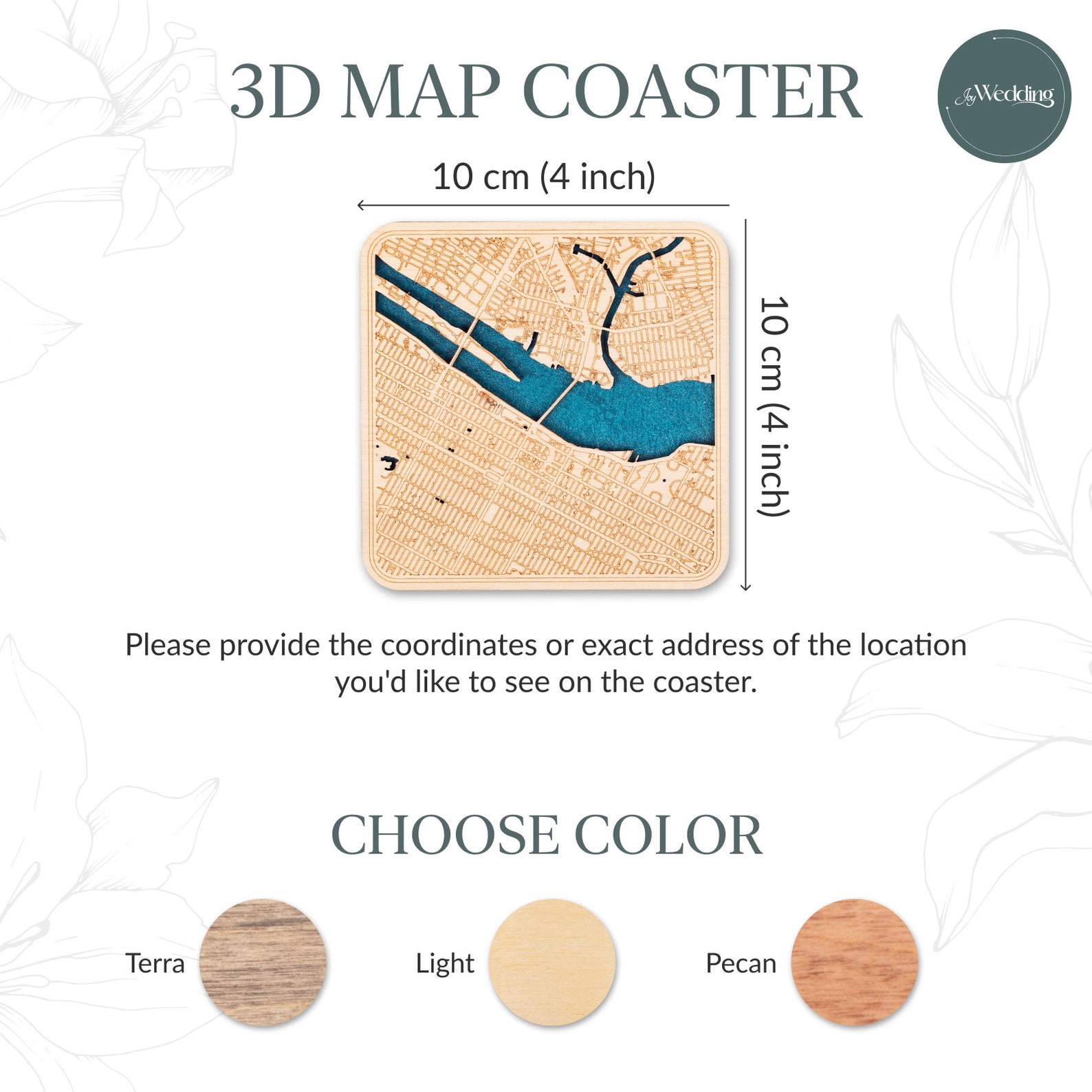 Custom Wood Map Coasters, Personalized City Map Coasters, Housewarming ...