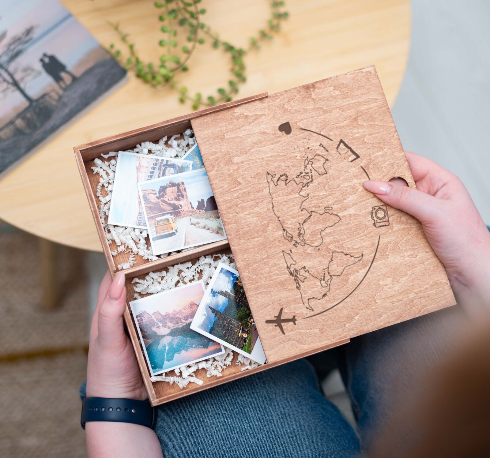 Adventure Memory Box, Wooden Photo Box, Travel Memory Box, Keepsake Box ...