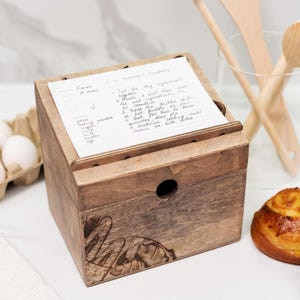 Housewarming Gift, Birthday Gift, Wood Custom Recipe Box and Cards ...