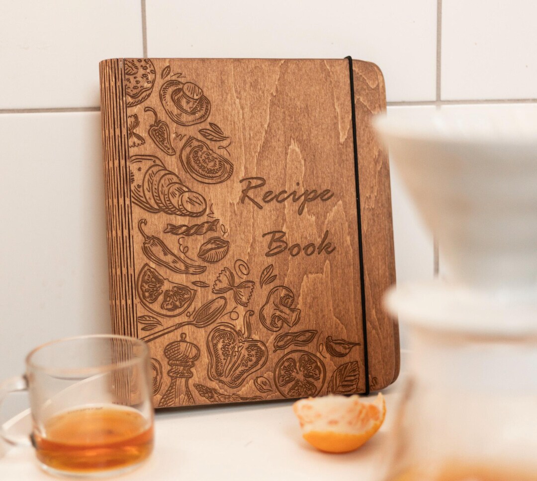 Custom Recipe Book, Wooden Recipe Binder, Personalized Cookbook, Dad ...