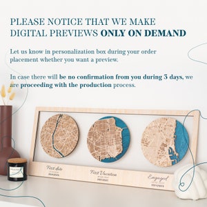 Your City Map, Engagement Location Map With Photo on Wood, Newlywed ...
