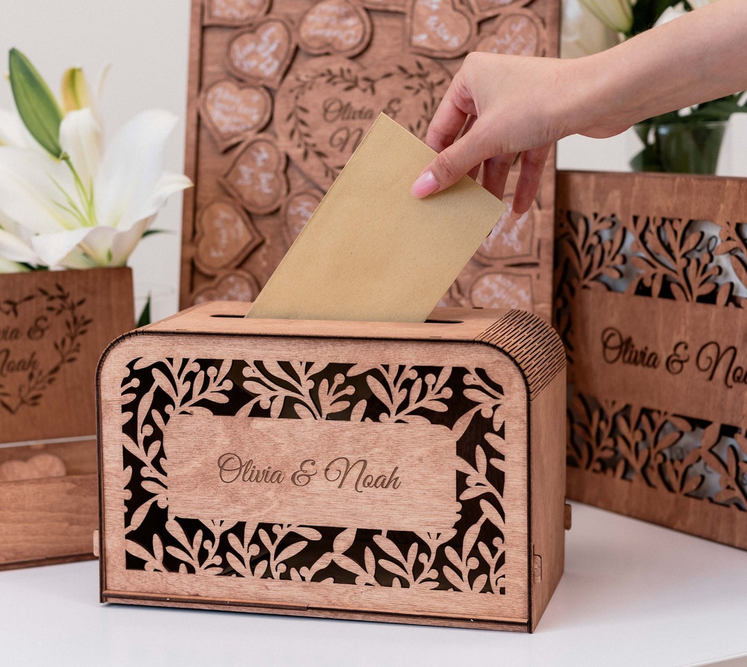 Custom Wedding Card Box With Slot, Wedding Envelope Box, Post Box ...