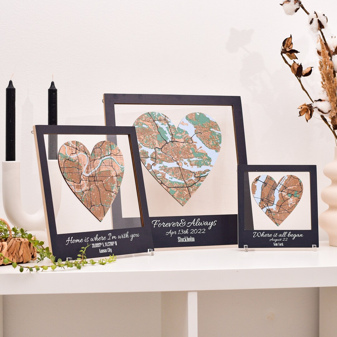Wedding Anniversary Gift Location Map Any City Map Custom - Etsy