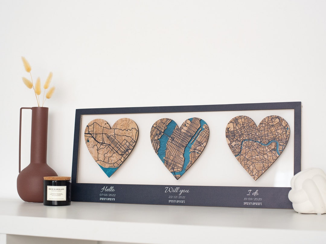 Location Map for Wall, Custom Home Map, Housewarming Gift for Couple ...