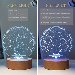 Personalized Constellation Chart Lamp, Star Map Night Light ...