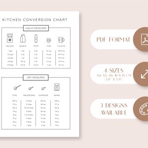 Recipe Book Template and Kitchen Conversions Chart Bundle | Recipe ...