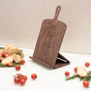 Recipe Book Stand, Personalized Cookbook Stand, Wooden Recipe Book ...