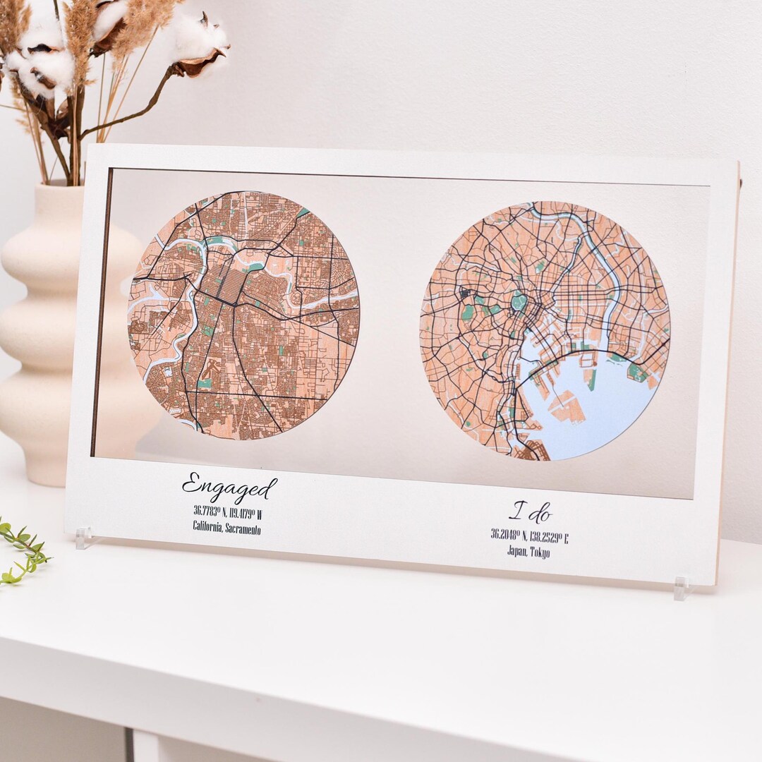 Custom City Map Gift, Personalized Gift, Anniversary Present With ...
