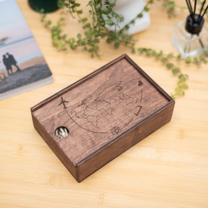 Wooden Adventure Box, Wooden Box Photos, Travel Keepsake Box, Travel ...
