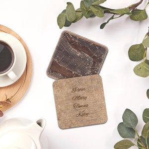 Custom City Map Coasters, Map Location Coasters, Wood Map Coasters ...