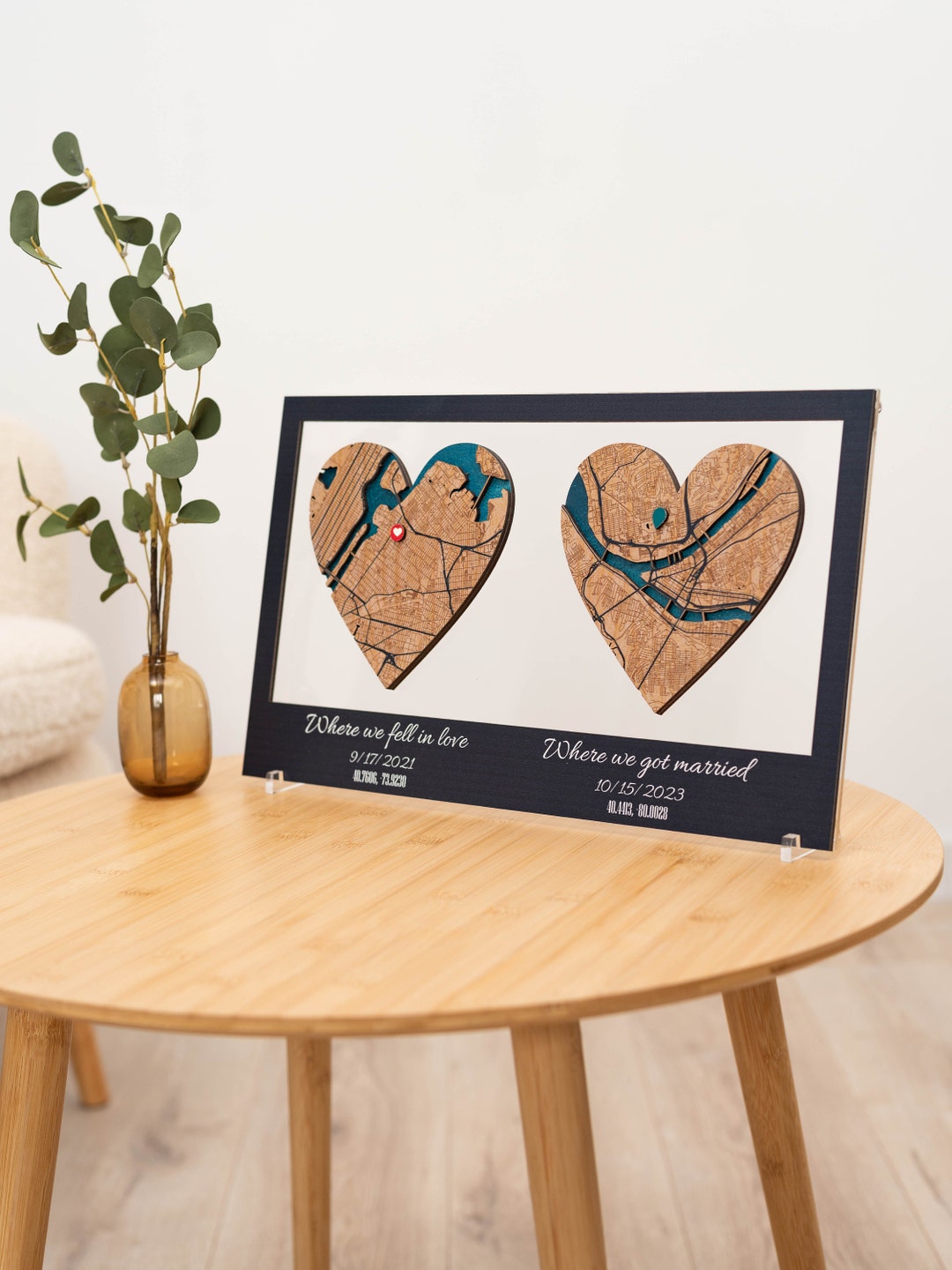 City Map Office Wall Decor, Any City Acrylic Map for Wall, Custom City ...