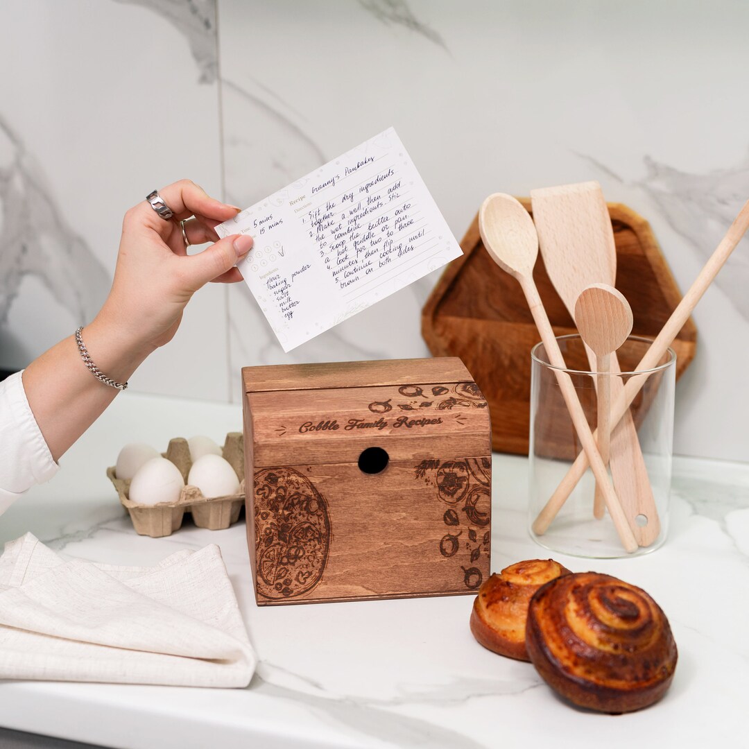 Pizza Recipe Box, Personalized Wedding Gift, Mothers Day Gift, Recipe ...