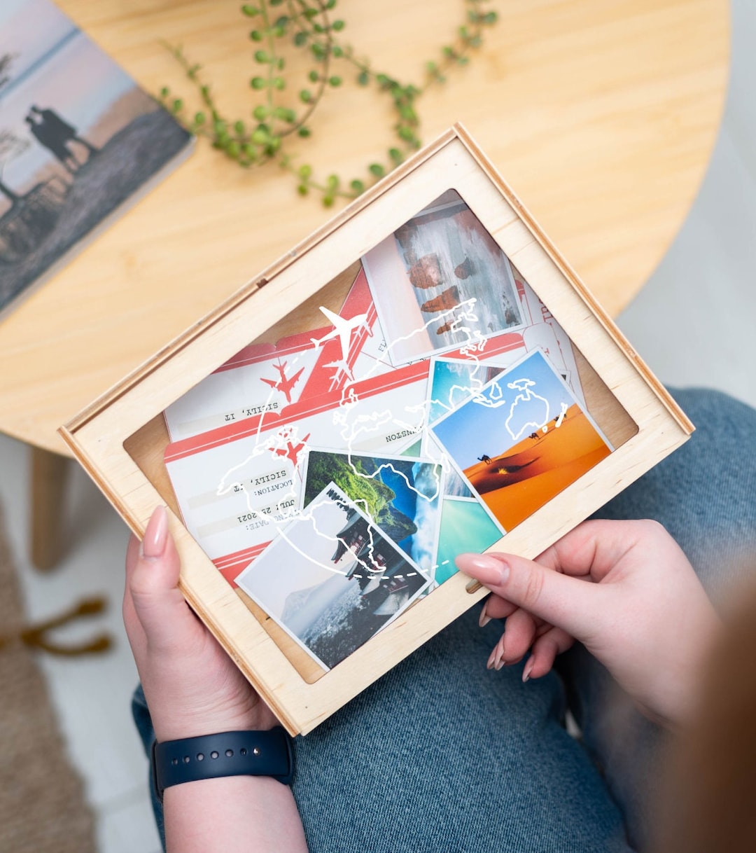 Wooden Adventure Box, Wooden Box Photos, Travel Keepsake Box, Travel ...