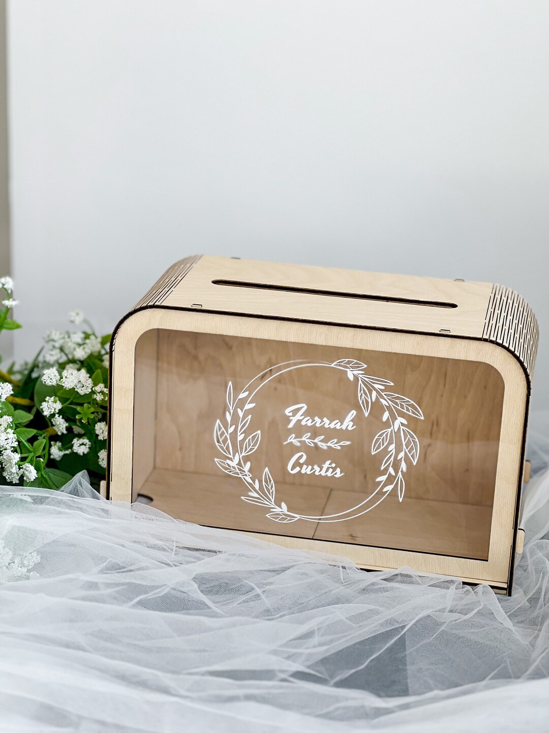 Custom Wedding Card Box With Slot, Wedding Envelope Box, Post Box ...
