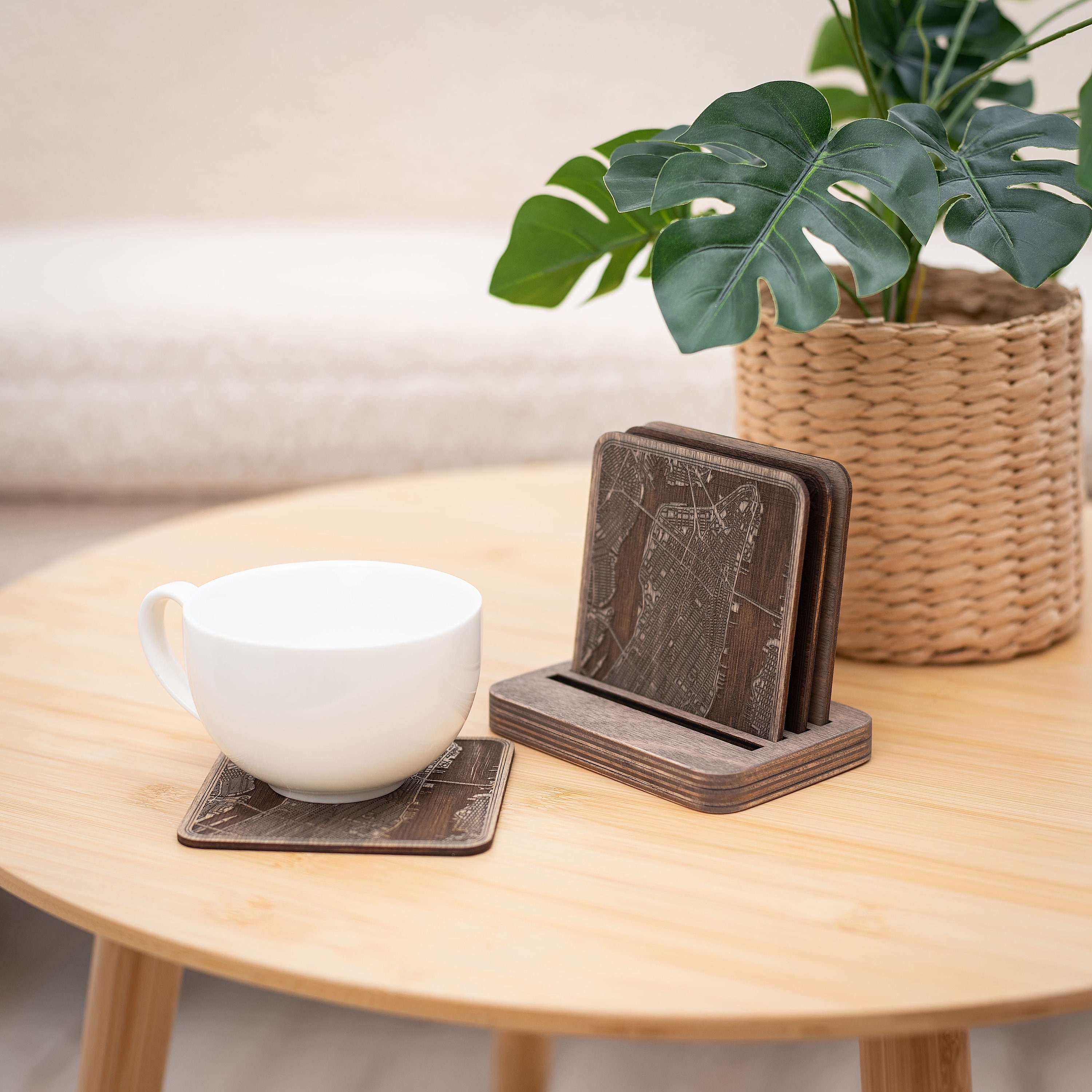 Custom City Map Coasters, Map Location Coasters, Wood Map Coasters ...