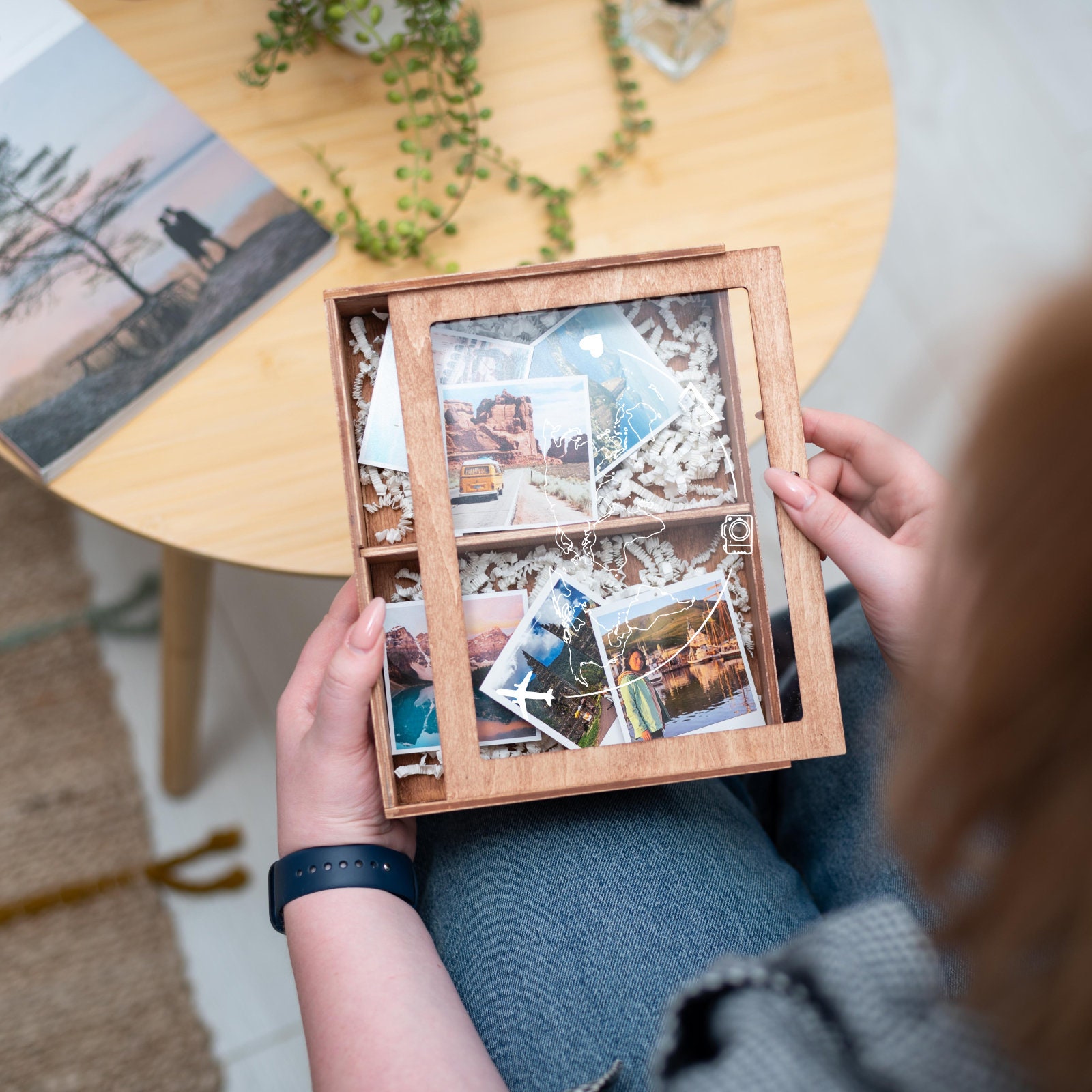 Adventure Memory Box, Wooden Photo Box, Travel Memory Box, Keepsake Box ...