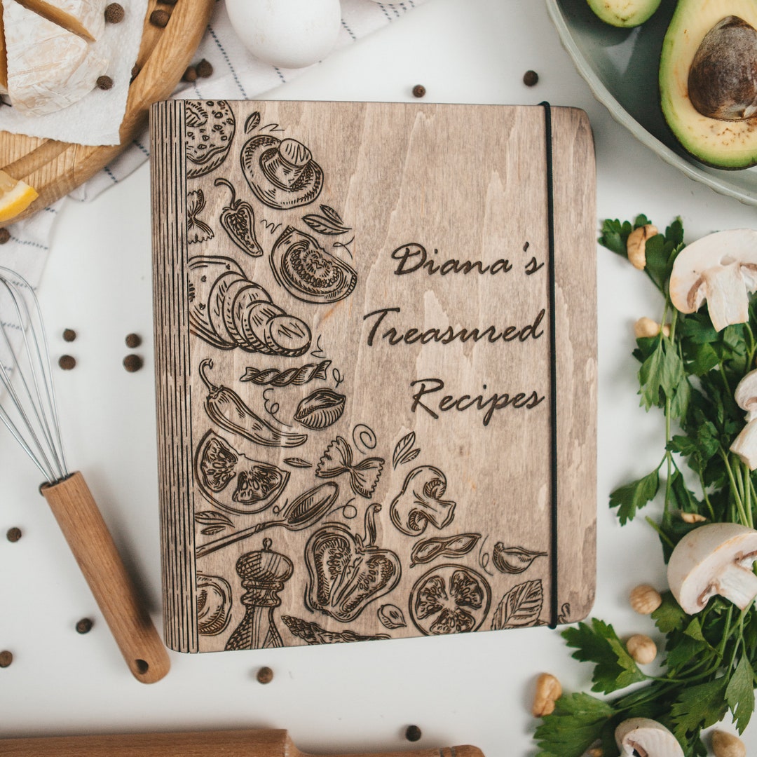 Wooden Recipe Book, Custom Recipe Binder, Birthday Couple Gift ...
