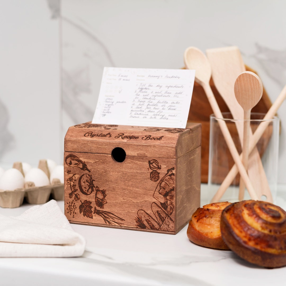 Mother's Day Gift, Personalized Recipe Box, Engraved Recipe Box, Recipe ...