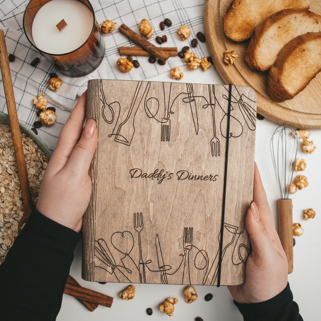 Custom Recipe Book Wooden Recipe Binder Personalized - Etsy