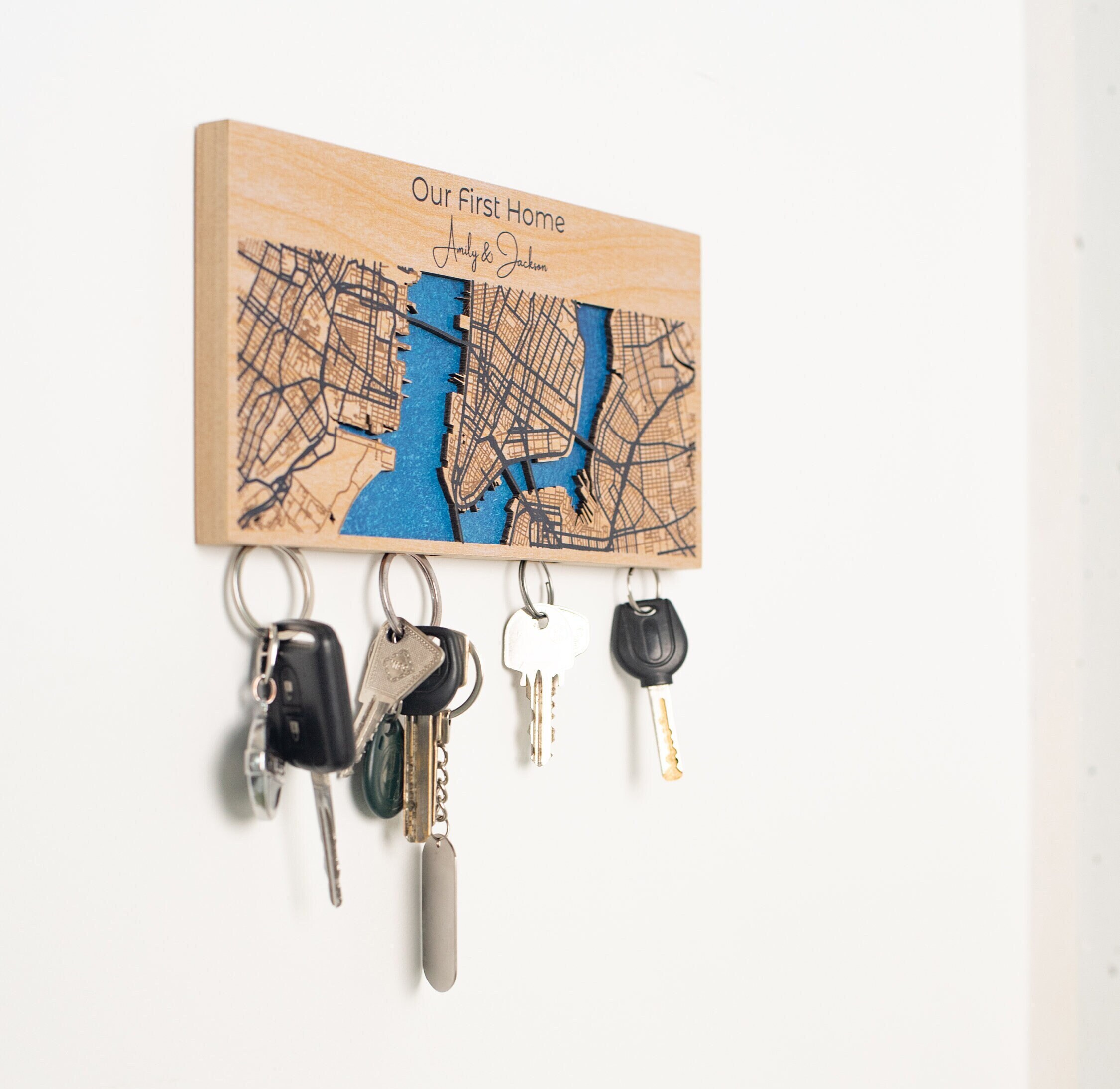 Wedding Day Gift Idea, Key Holder Map Coordinates, Custom Coordinates ...