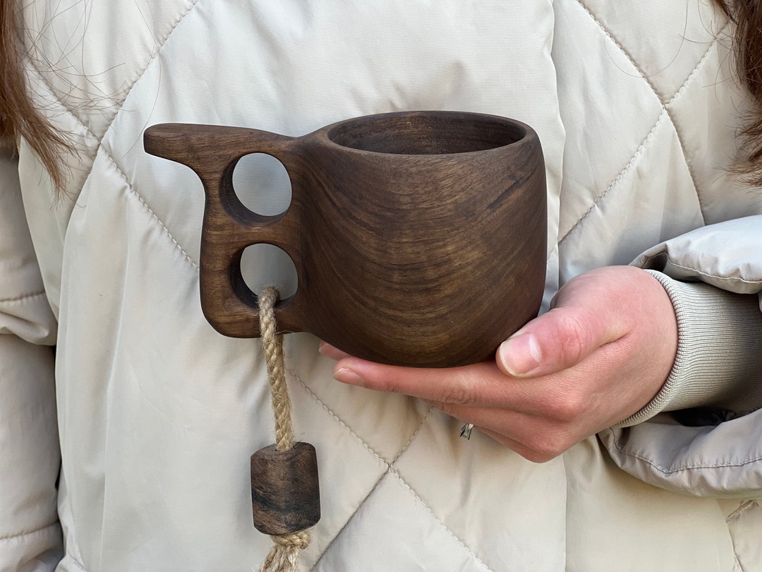 Double-hole Handle Hand-carved Traditional Scandinavian Kuksa - Etsy