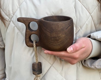 Carved Wood Cup - Etsy UK