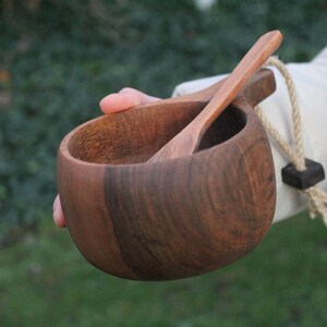 Hand-carved Traditional Scandinavian Kuksa Bowl and a Spoon ...