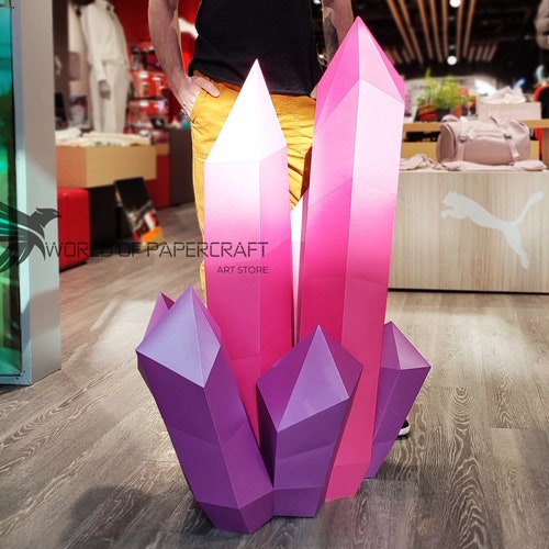 Crystals Papercraft Model Crystal Low Poly Crystal Sculpture - Etsy