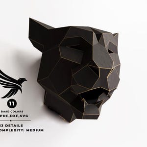 Papercraft Panther Low Poly Panther Papercraf Panther Dxf Puma Cat ...