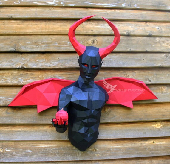Papercraft Lucifer PDF Template Low Poly Devil Paper | Etsy