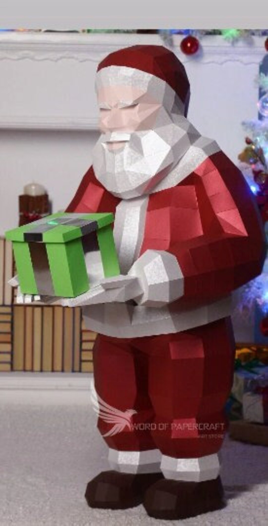 Papercraft Santa Claus, Santa Claus, Low Poly Santa Claus, PDF Template ...