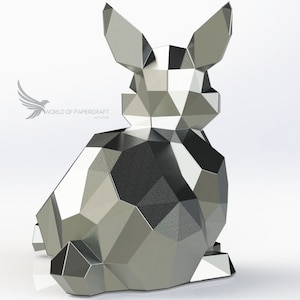 Metal Banny, Banny Low Poly, PDF DXF Template, Low Poly, Paper Banny, DIY, Gift Wall Decor for ...