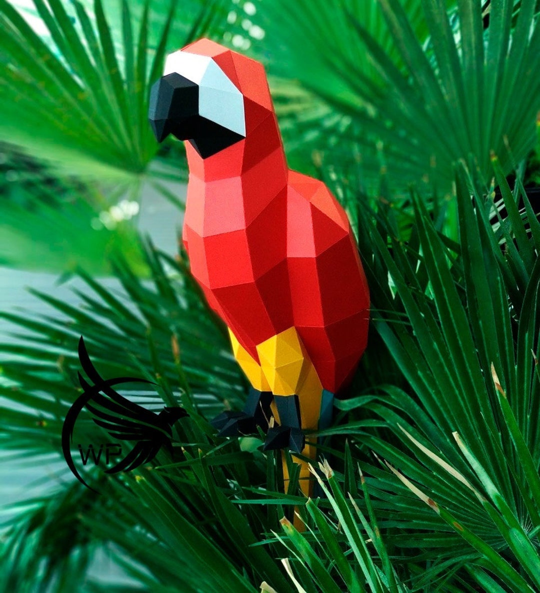Papercraft Macaw Parrot Paper Craft Digital Template Origami PDF ...