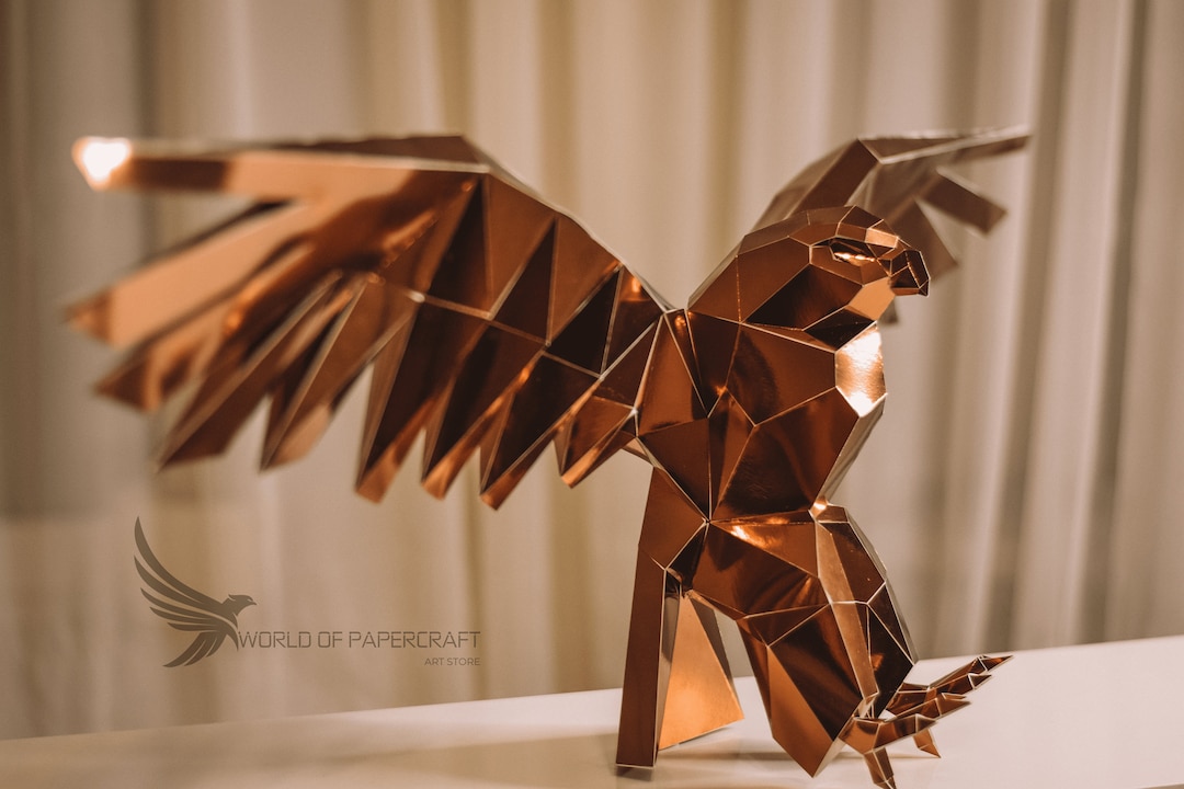 Papercraft Falcon Origami Bird for Needlework Paper for Birds Falcon ...