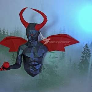 Papercraft Lucifer PDF Template Low Poly Devil Paper Sculpture DIY ...