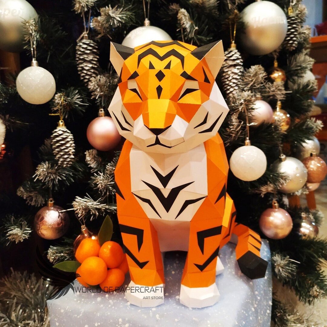 Tiger Papercraft Model Tiger Low Poly Tiger Sculpture Tiger - Etsy